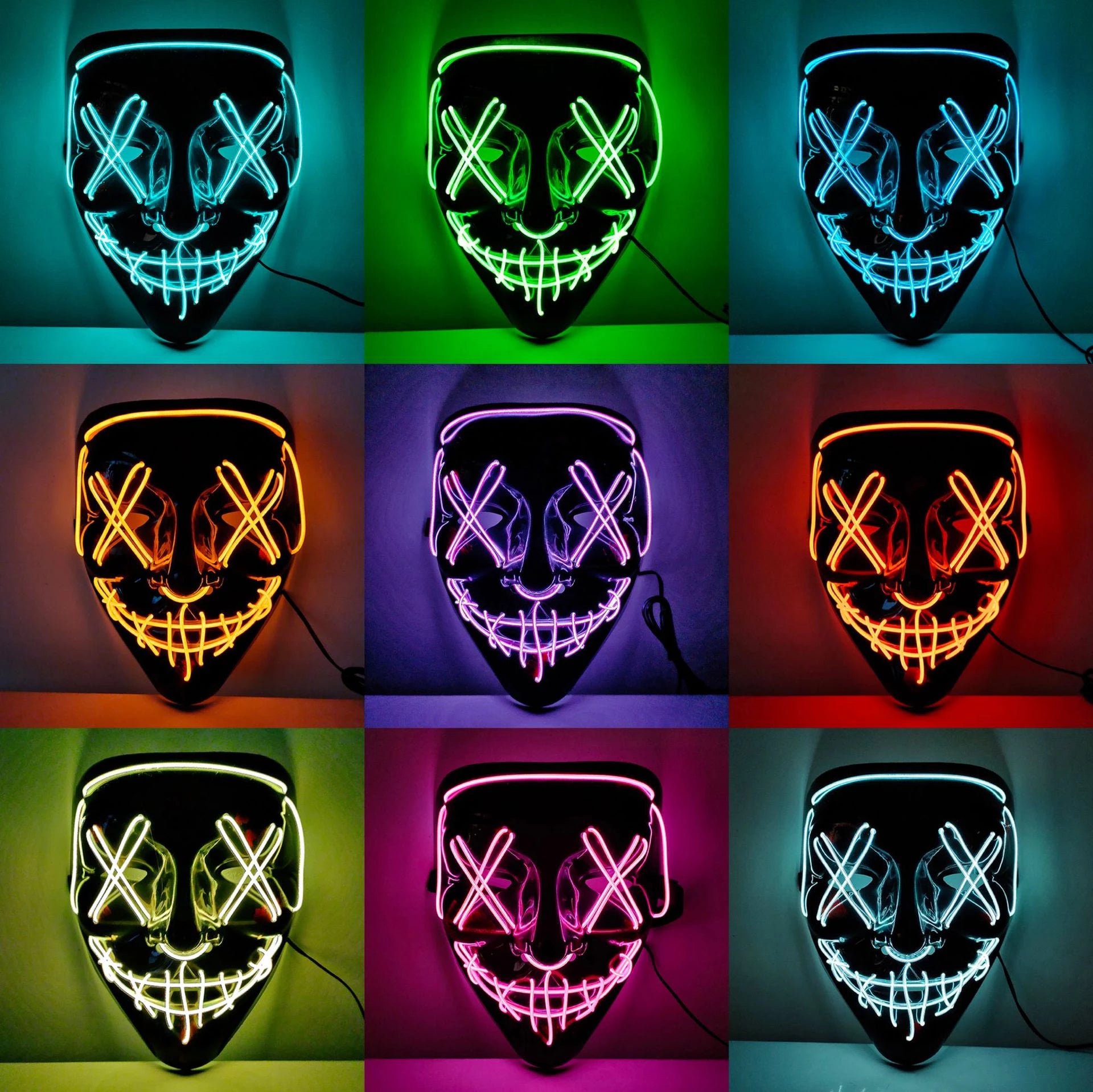 Svíticí LED maska - více variant